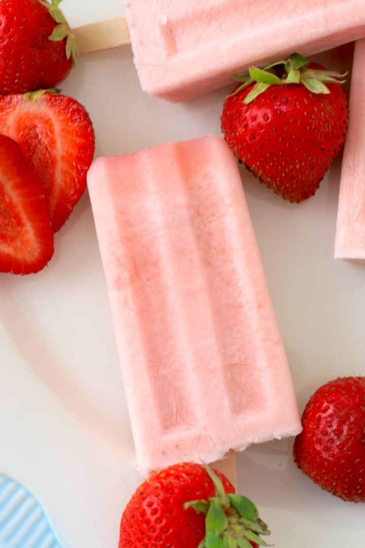 Sugar Free Strawberry Ice Cream Popsicles - I Hacked Diabetes