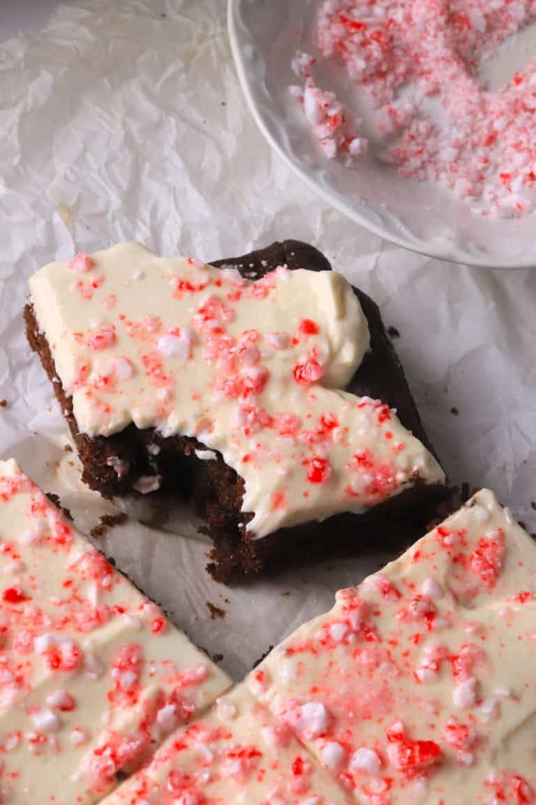 Low Carb Candy Cane Chocolate Cake Squares - I Hacked Diabetes