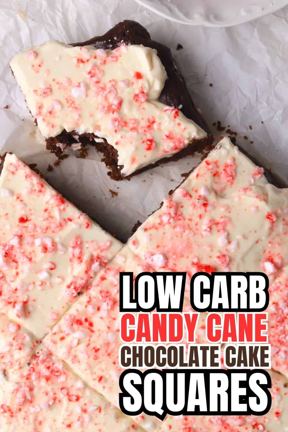 Low Carb Candy Cane Chocolate Cake Squares - I Hacked Diabetes