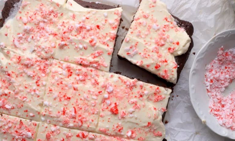 Low Carb Candy Cane Chocolate Cake Squares - I Hacked Diabetes