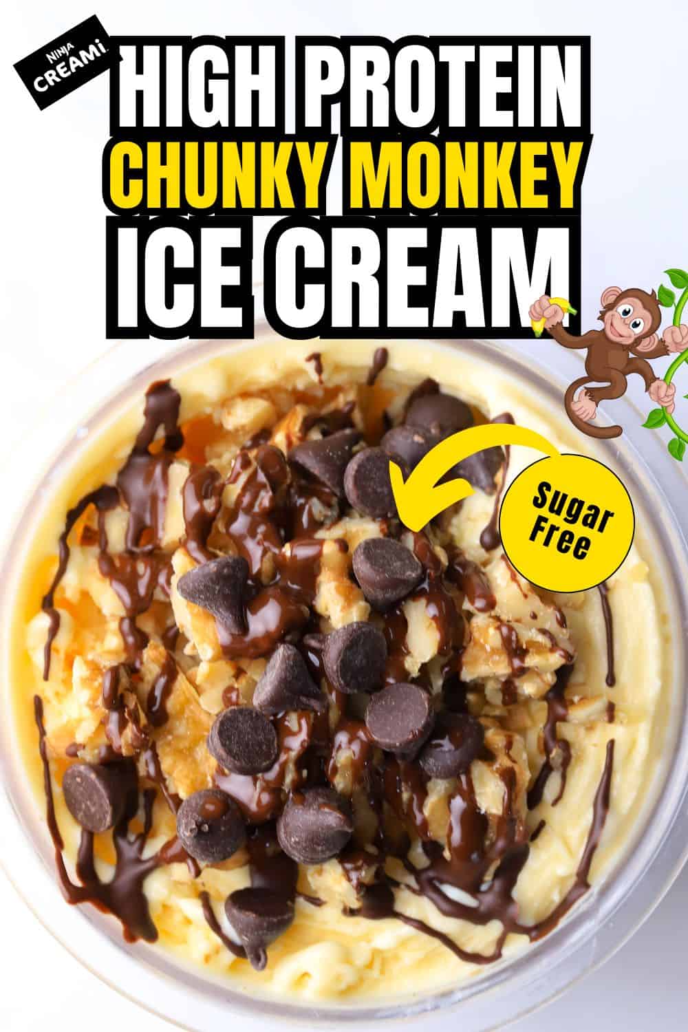 High Protein Chunky Monkey Ice Cream (Ninja Creami)