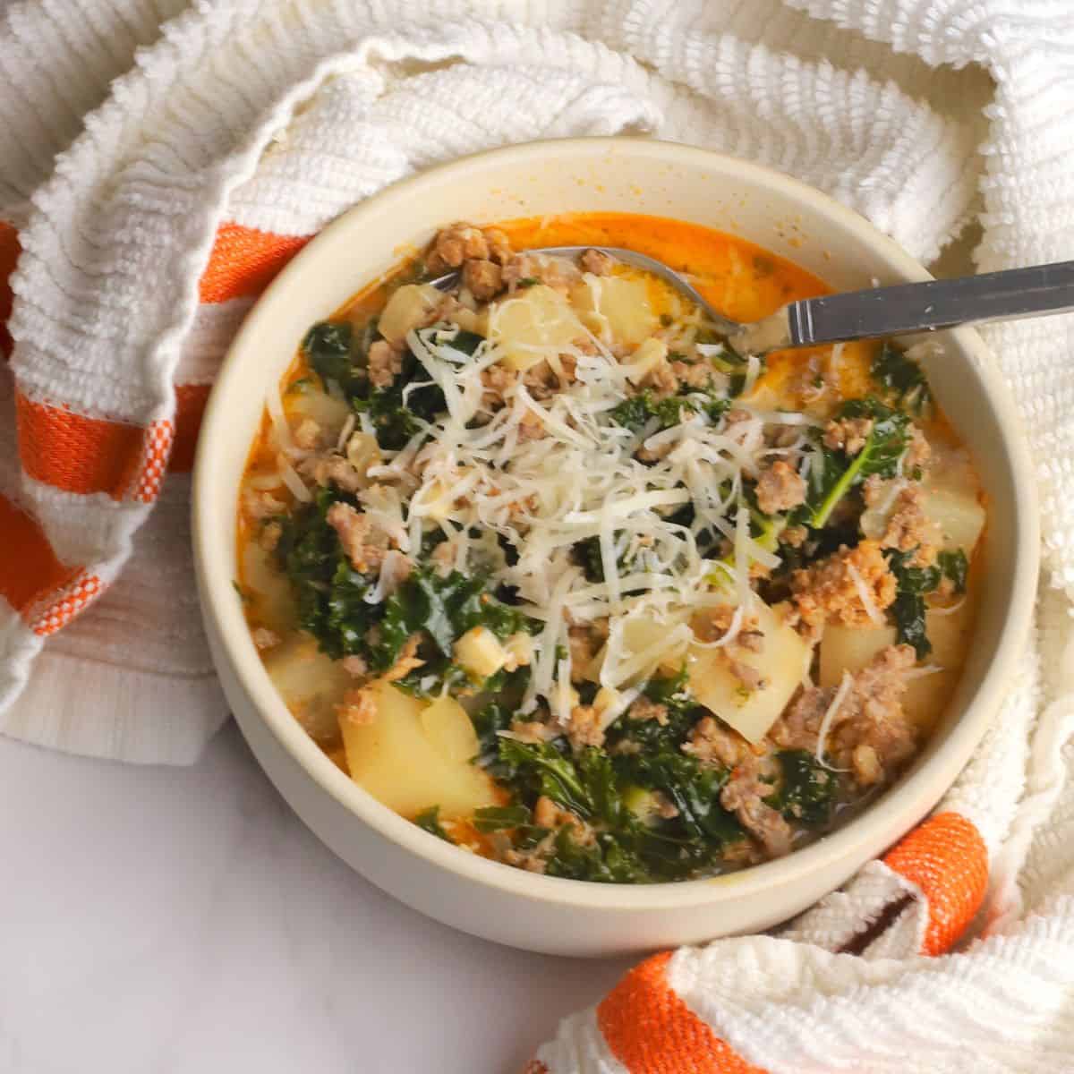 Low carb zuppa toscana (high protein)
